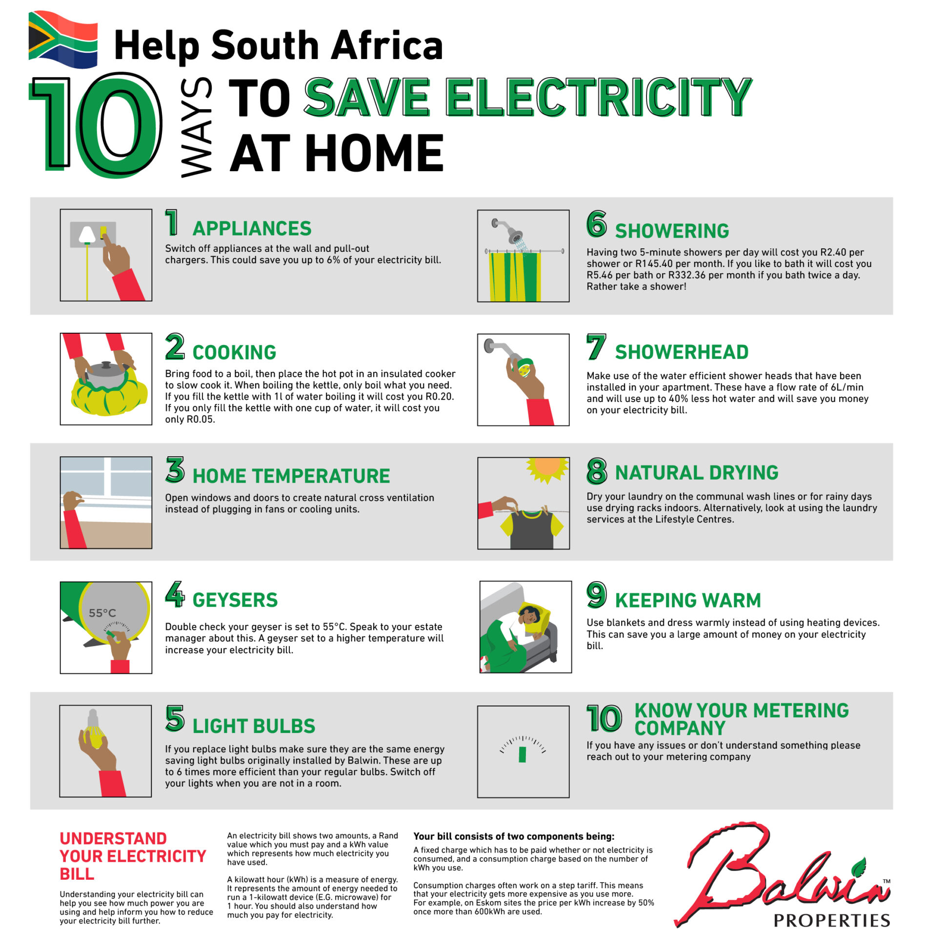 10 ways to save electricity - Balwin Developments